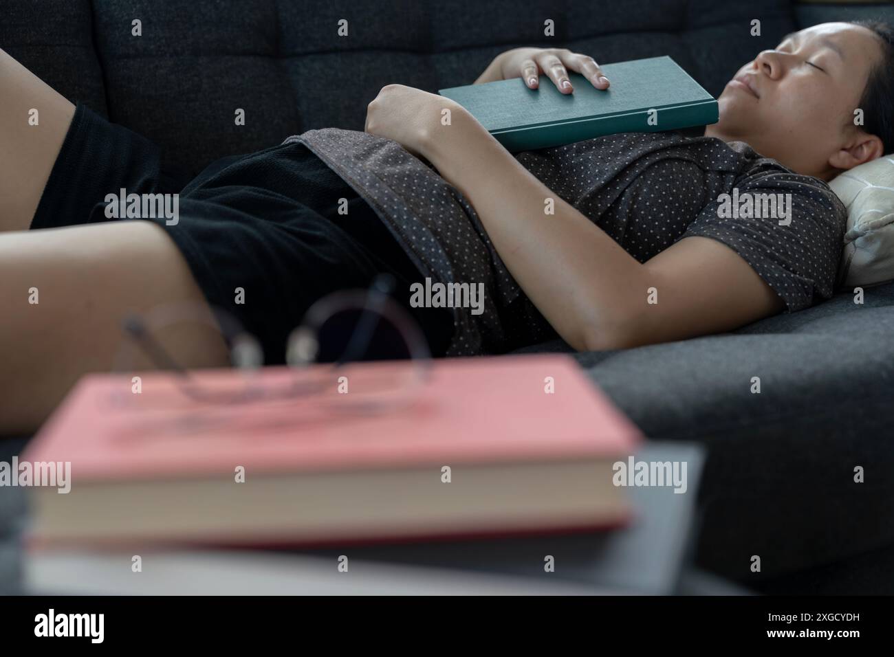 Woman fell asleep table hi-res stock photography and images - Alamy
