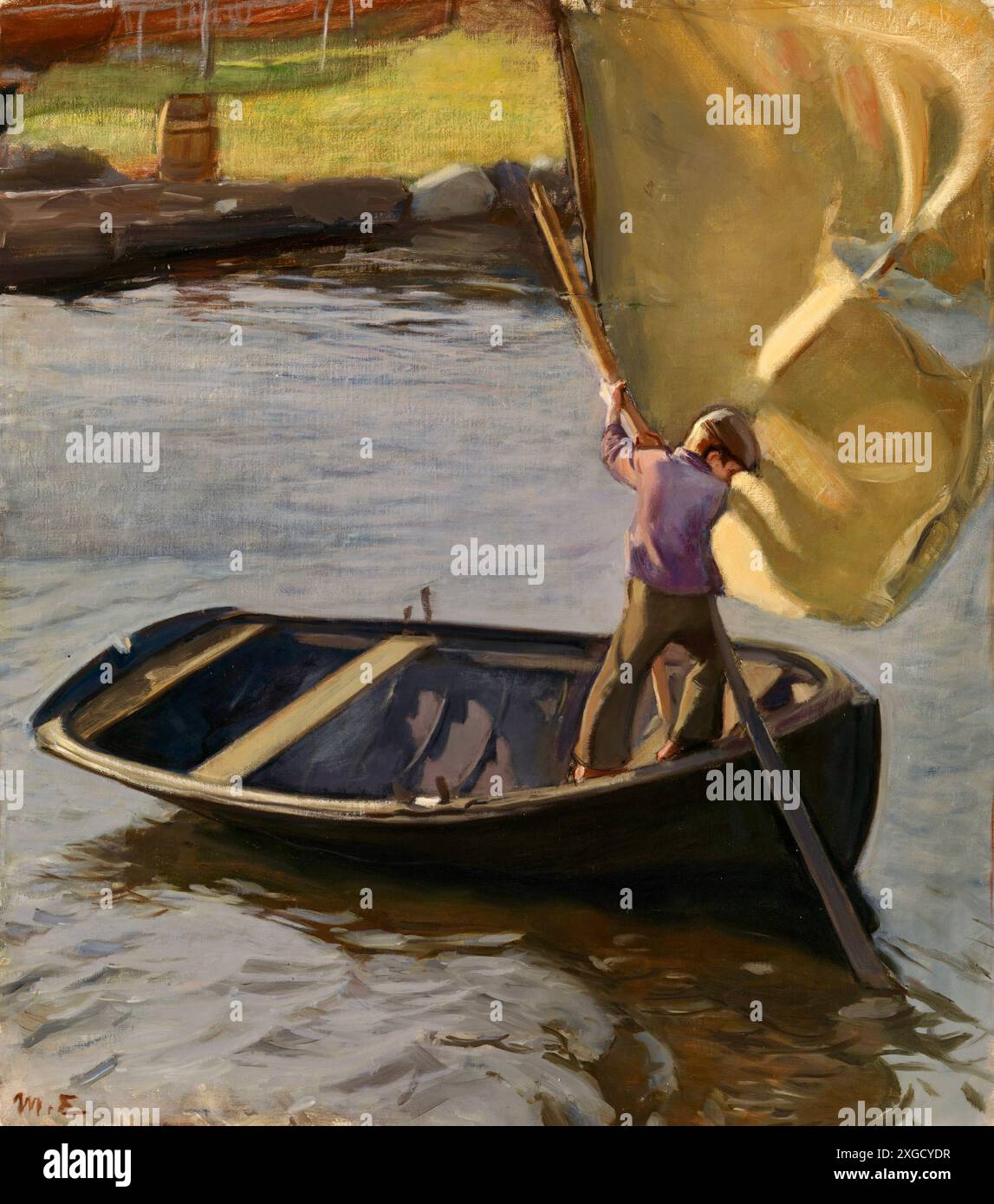 Magnus Enckell - A Boy and a Sai - 1902 Stock Photo - Alamy