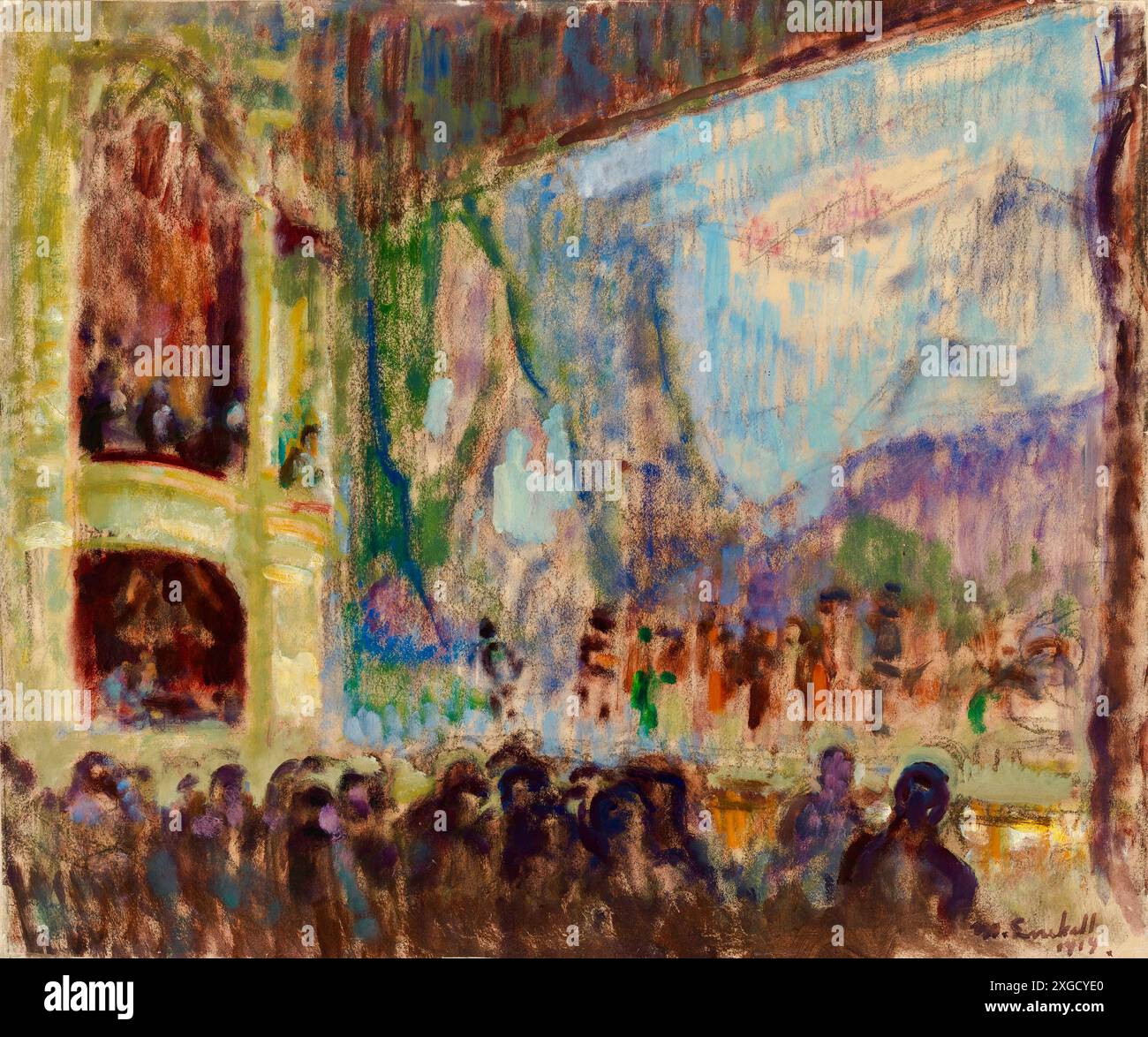 Magnus Enckell - Interior View of the Finnish Opera - 1919 Stock Photo ...