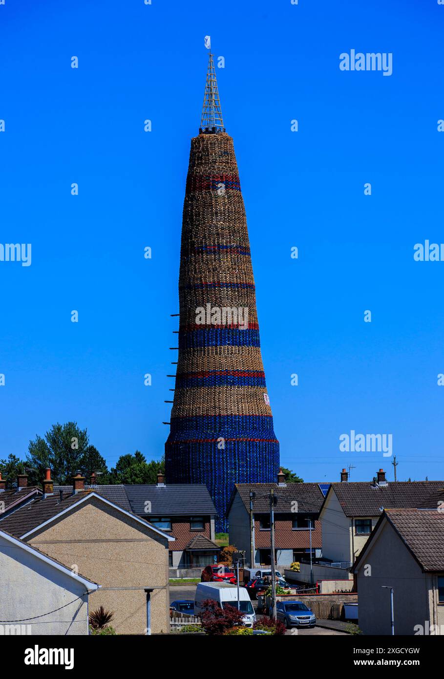 Craigyhill bonfire in Larne, Co. Antrim which is estimated to be 200 ...
