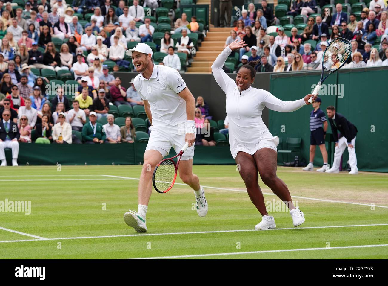 Jamie Murray (left) and Taylor Townsend collide while attempting to ...