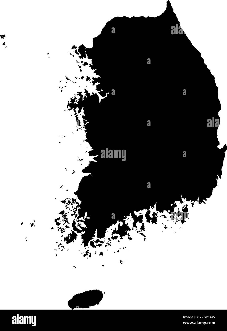South Korea map silhouette vector illustration Stock Vector Image & Art ...