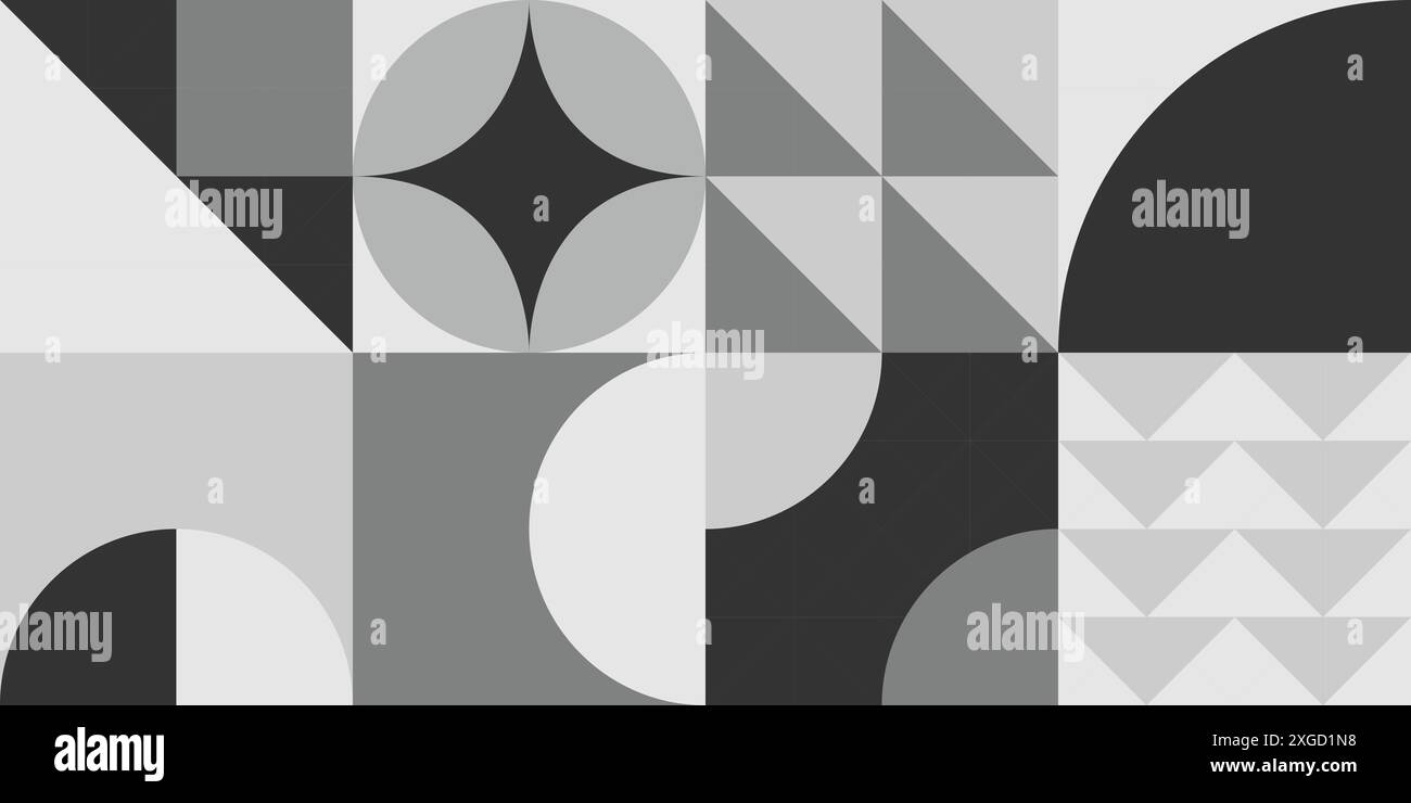 An Abstract Geometric Grayscale Pattern With Various Shapes And Lines Conveying A Stylish