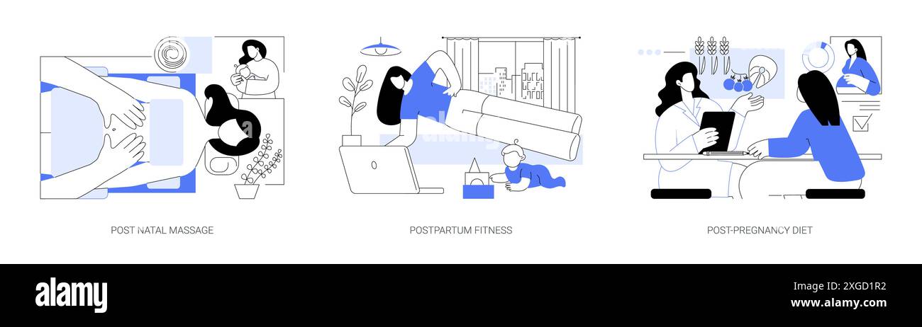 Post-pregnancy service isolated cartoon vector illustrations se Stock ...