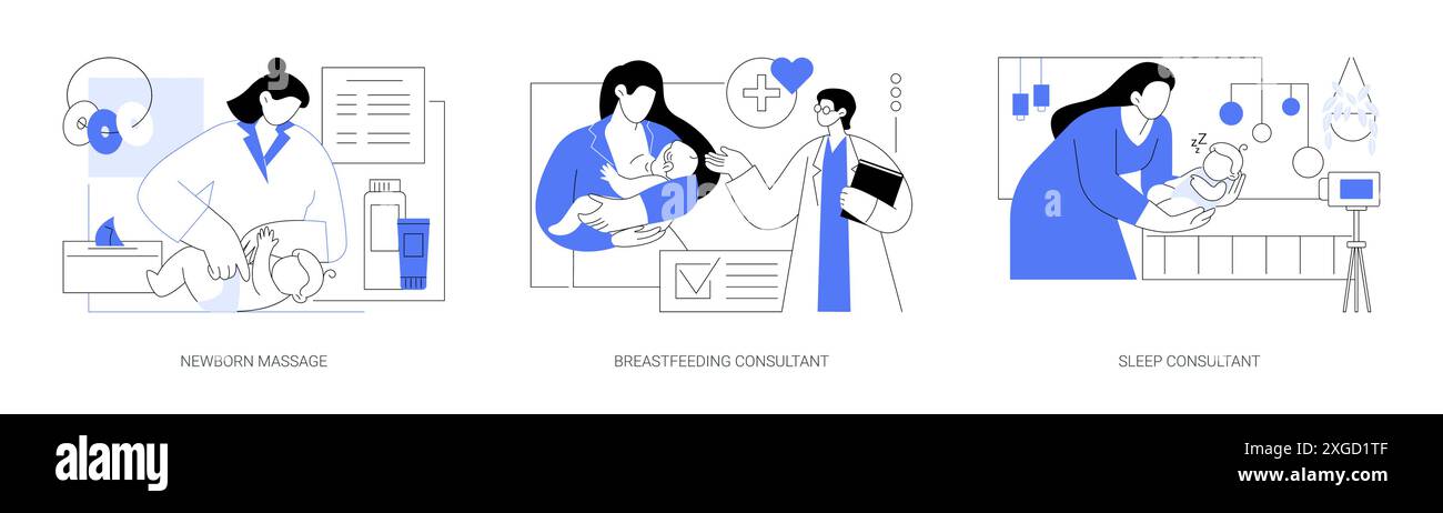Newborn care service isolated cartoon vector illustrations se Stock ...