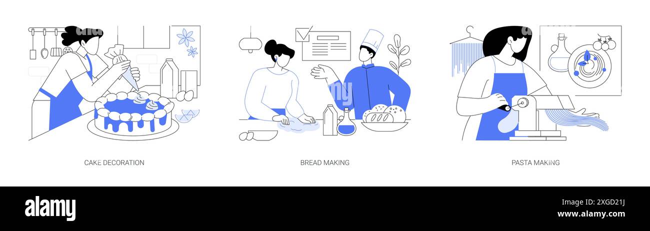 Cooking classes isolated cartoon vector illustrations se Stock Vector ...