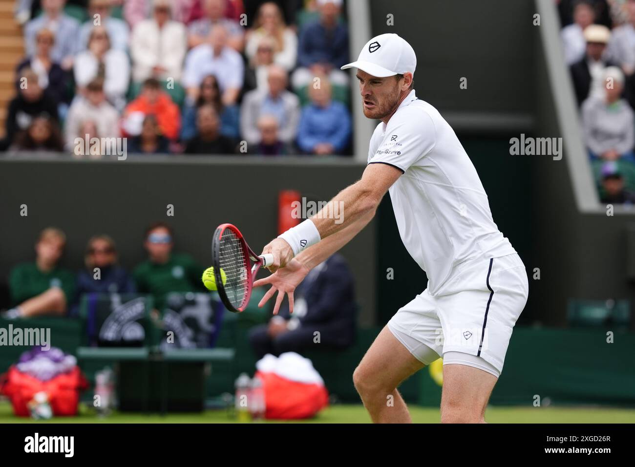Jamie Murray in action during their mixed doubles first round match on ...