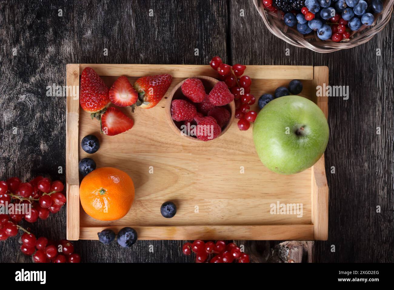 food background with fresh berries and fruits Stock Photo - Alamy