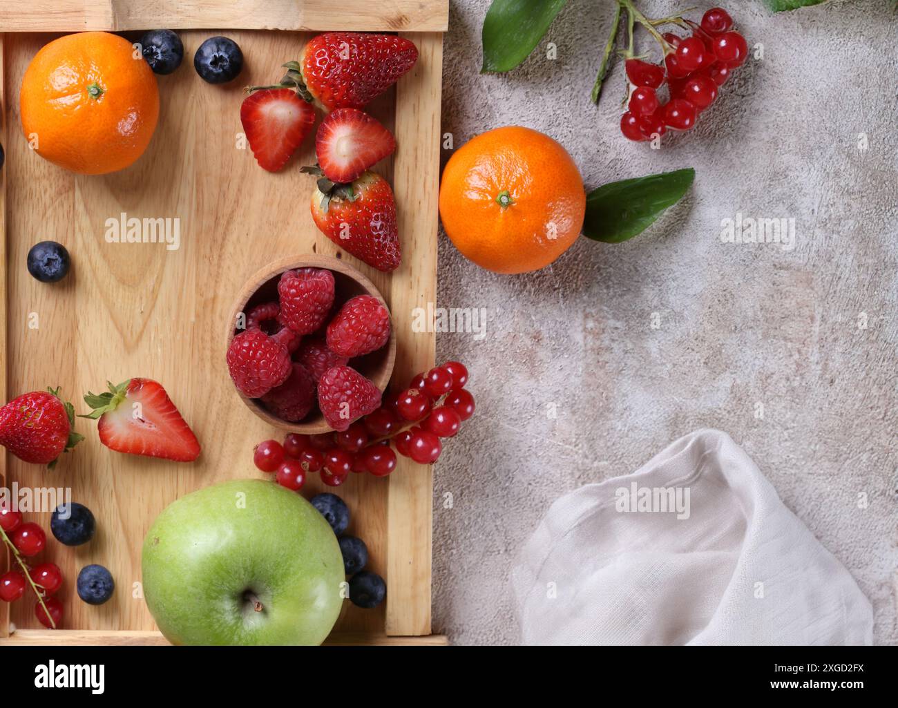 food background with fresh berries and fruits Stock Photo - Alamy