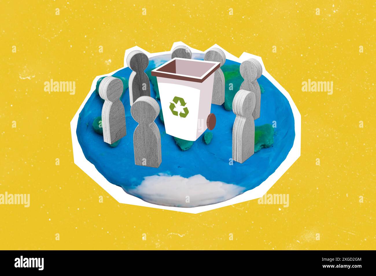 Creative collage picture save earth pollution garbage recycling ...