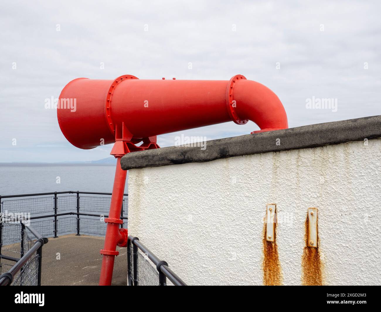 The foghorn at the lighthouse on Ardnamurchan Point, Scotland, the most ...