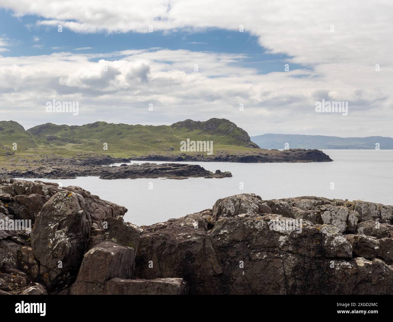 Coastal scenery at Ardnamurchan Point, Scotland, the most westerly ...