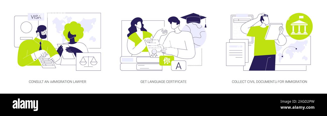 Immigration abstract concept vector illustrations Stock Vector Image ...