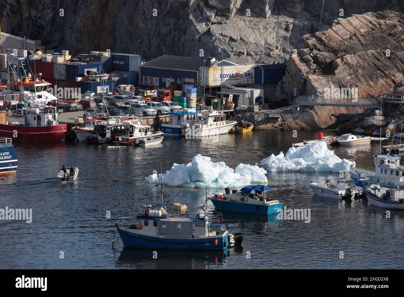 Ilulissat Harbour on the west coast of Greenland, 250 kms north of the ...