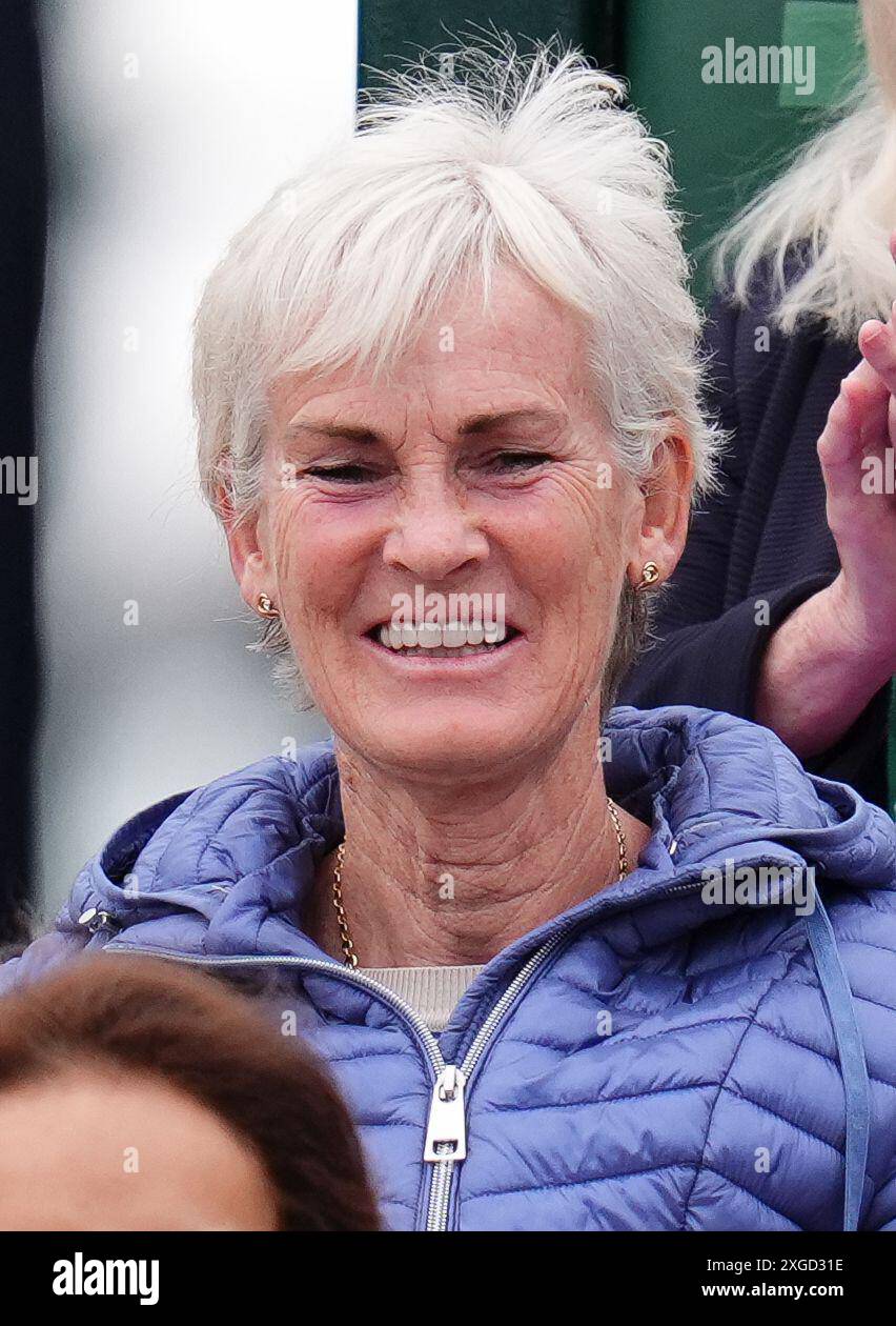 Judy Murray in the stands watching Jamie Murray in his mixed doubles ...