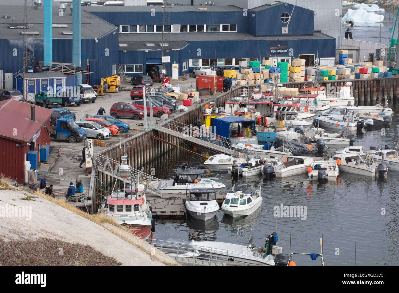 Ilulissat Harbour on the west coast of Greenland, 250 kms north of the ...