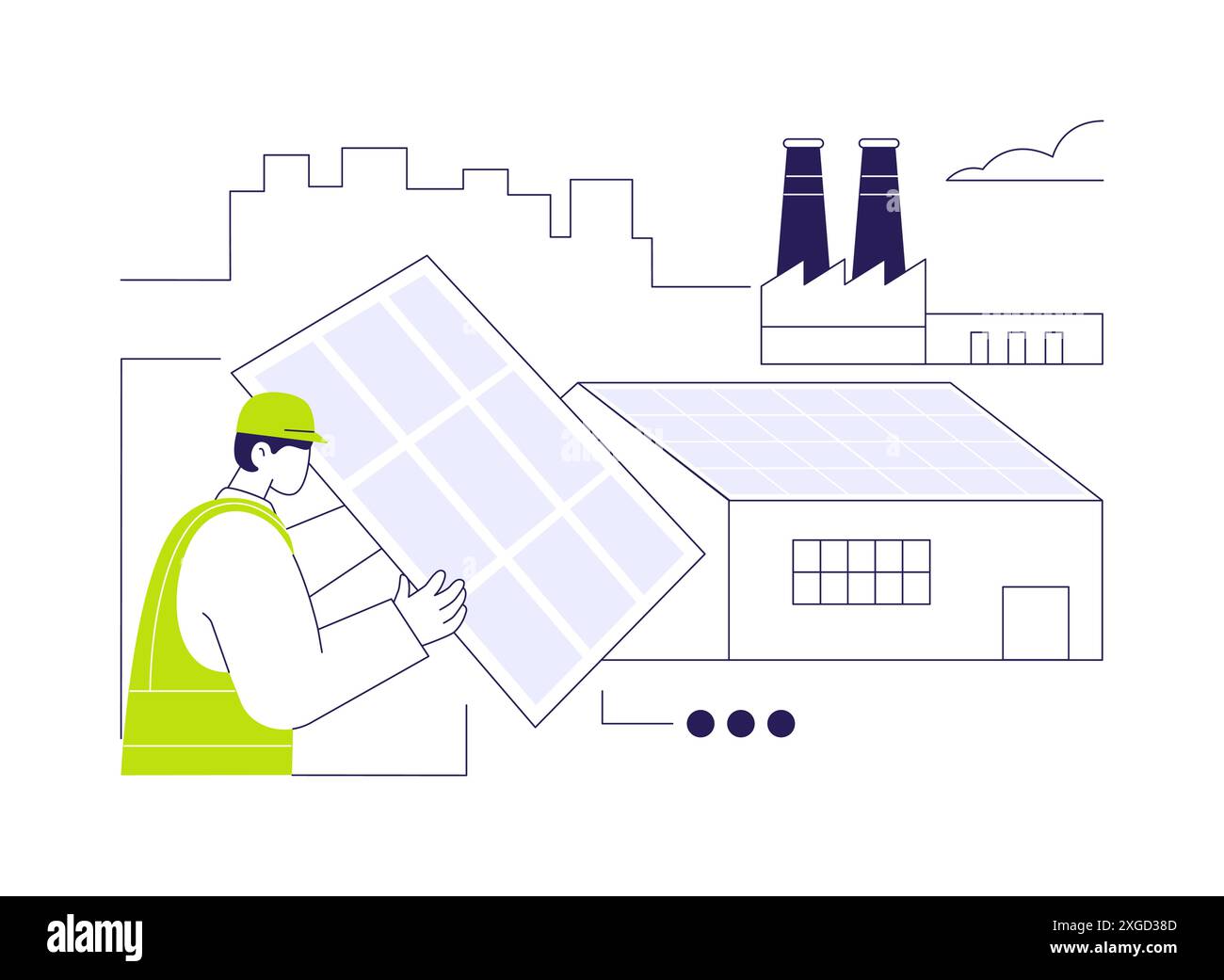 Alternative energy sources use in manufacturing abstract concept vector ...