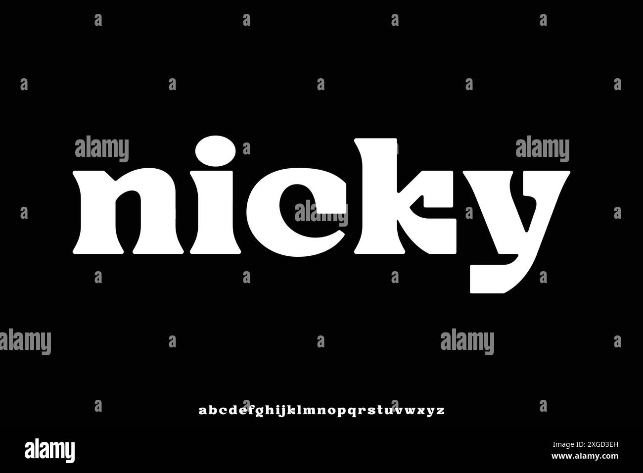 Unique bold decorative serif alphabet display font vector retro style ...