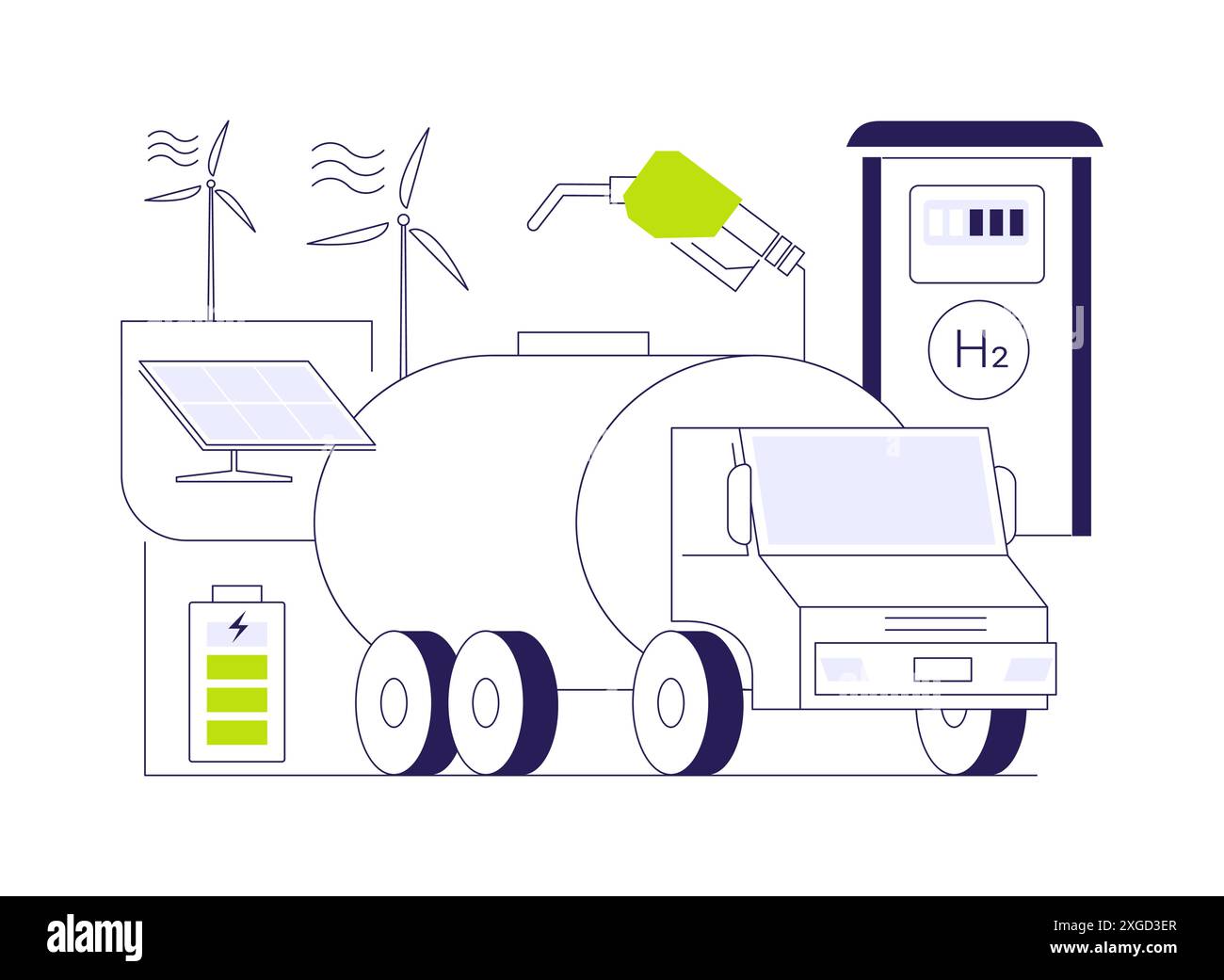Hydrogen fuel abstract concept vector illustration Stock Vector Image ...