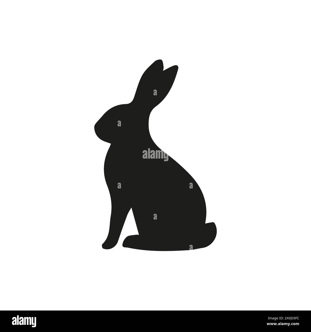 Black Rabbit Silhouette - Simple Animal Icon Stock Vector Image & Art ...