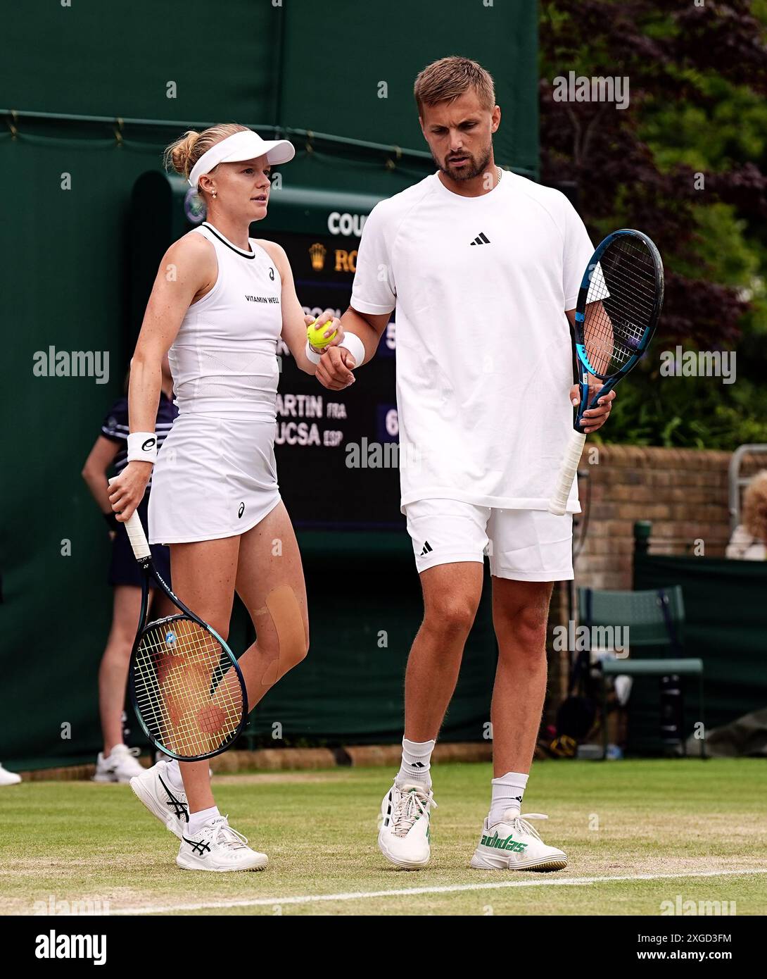 Harriet Dart and Lloyd Glasspool in action in the mixed doubles on day ...