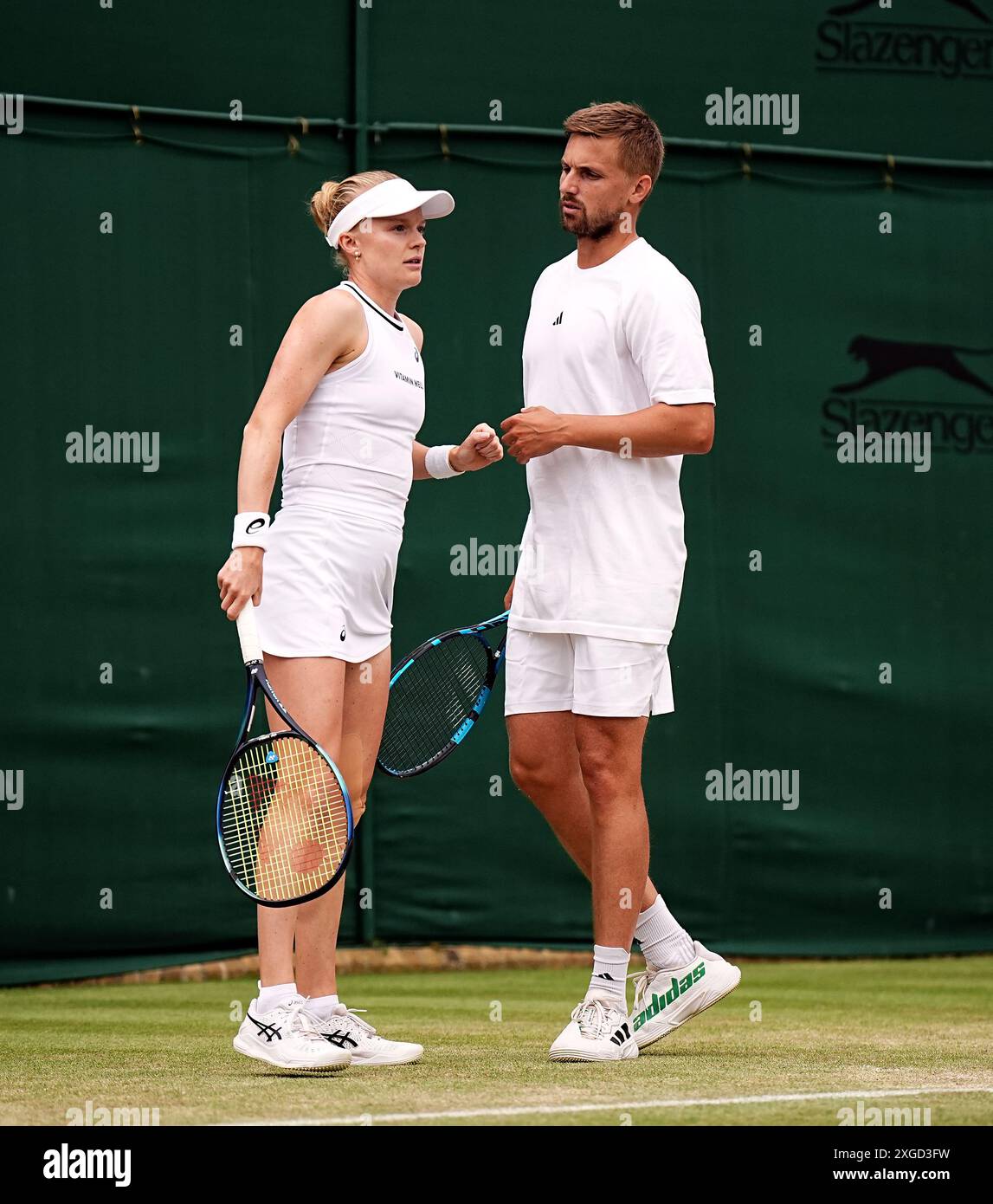 Harriet Dart and Lloyd Glasspool in action in the mixed doubles on day ...