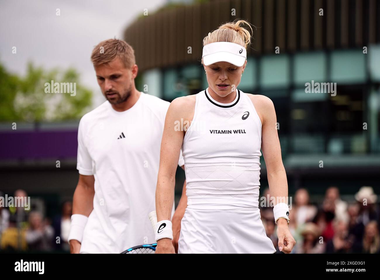 Harriet Dart and Lloyd Glasspool in action in the mixed doubles on day ...