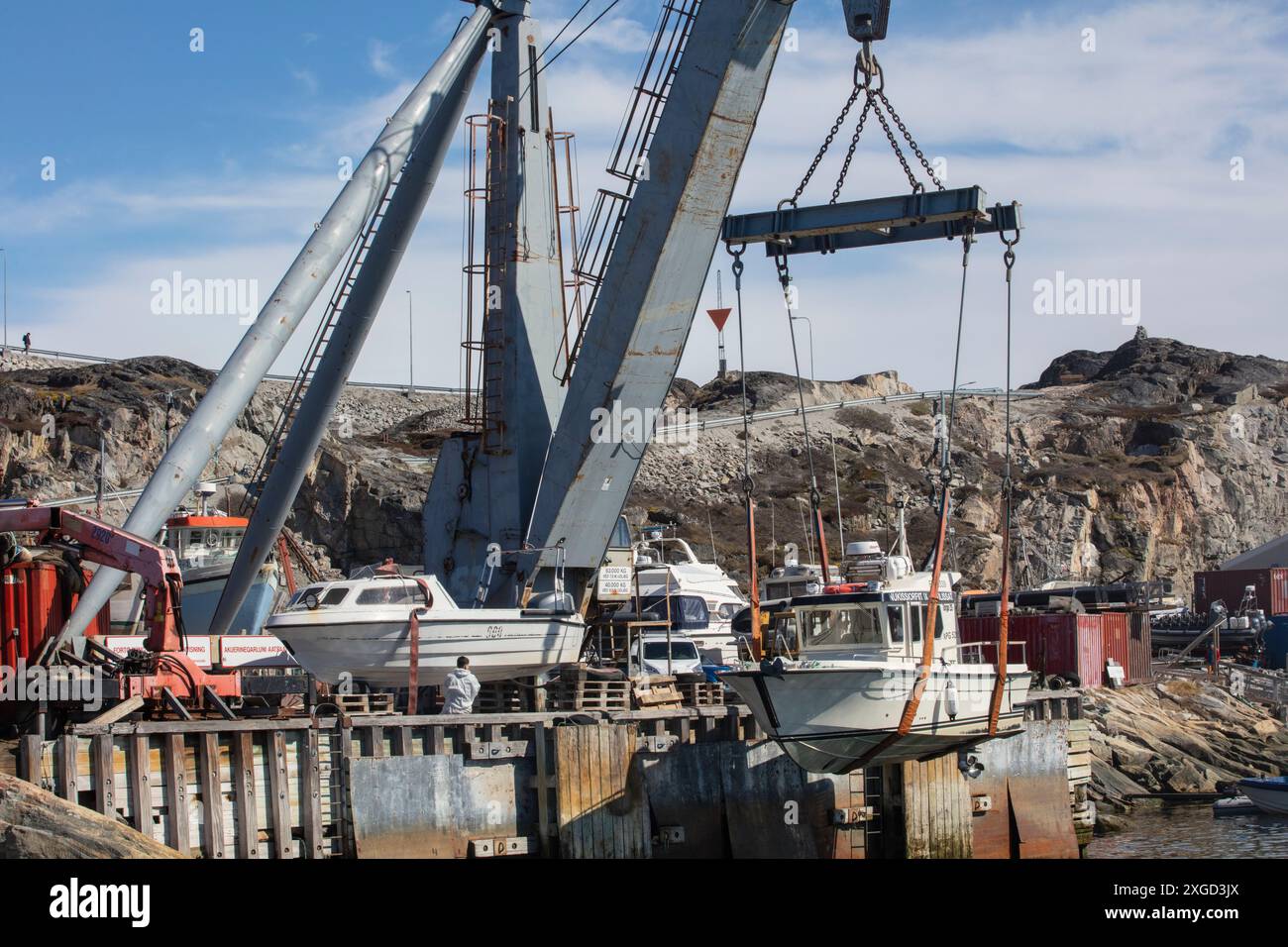 Ilulissat Harbour on the west coast of Greenland, 250 kms north of the ...