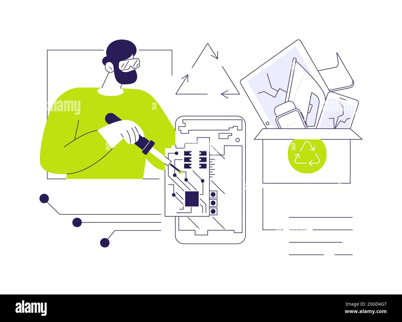 E-waste management abstract concept vector illustration Stock Vector ...