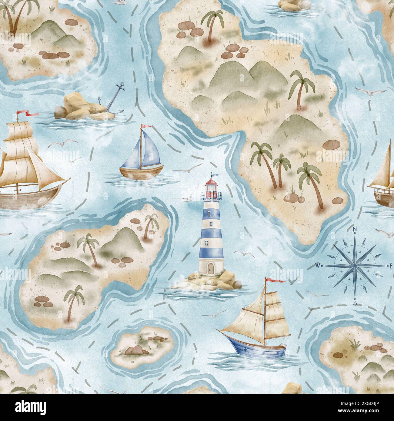 Map watercolor hi-res stock photography and images - Alamy