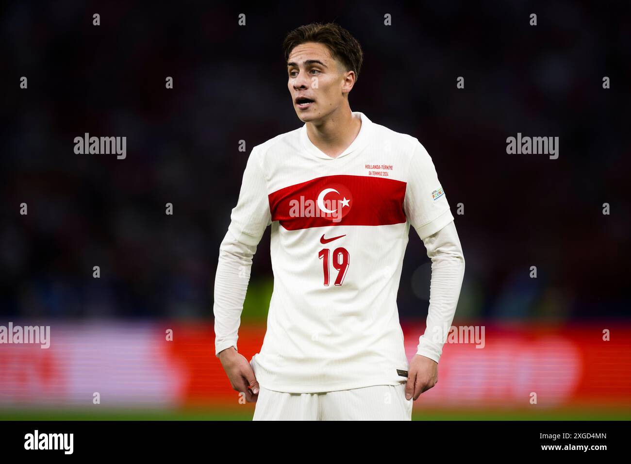 Berlin, Germany. 6 July 2024. Kenan Yildiz of Turkiye looks on during ...