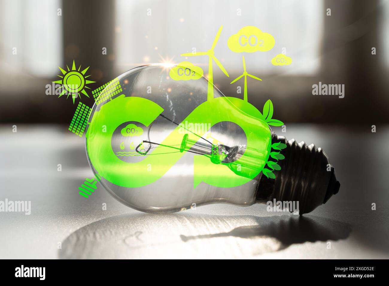 Light bulb circular economy icon. The concept of eternity, endless and ...