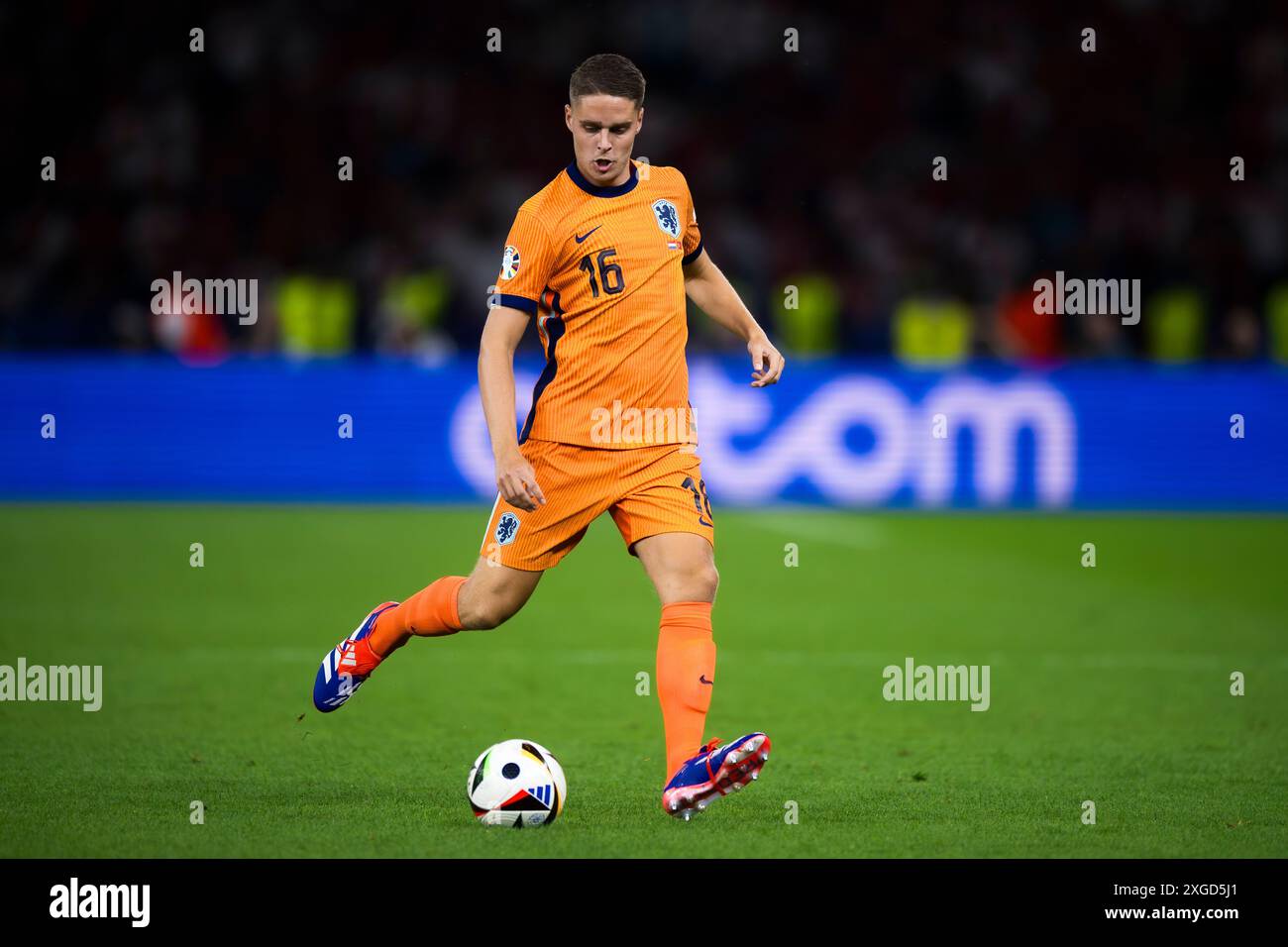 Berlin, Germany. 6 July 2024. Joey Veerman of Netherlands in action ...