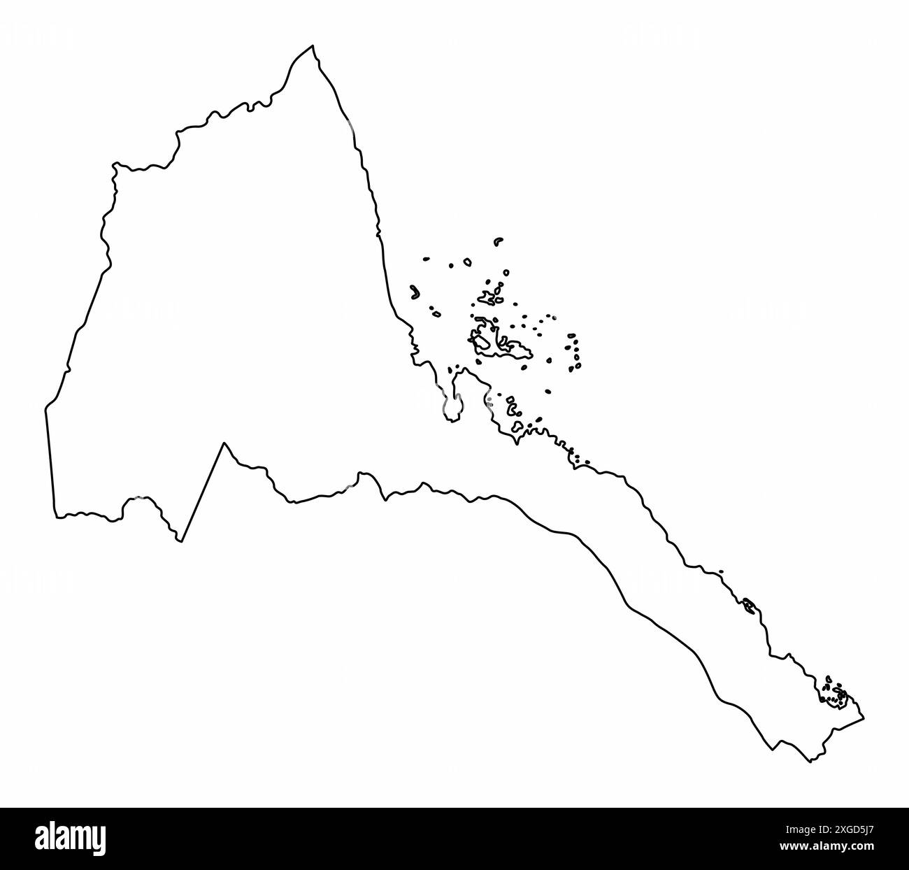 Eritrea outline map isolated on white background Stock Vector Image ...