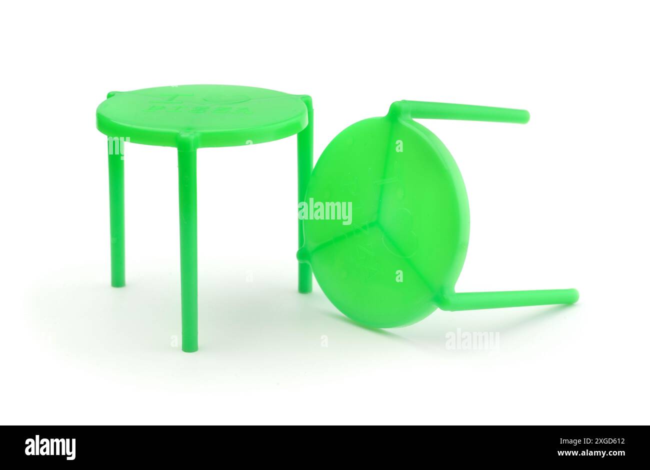 Plastic pizza box green stand lid support isolated on white Stock Photo ...