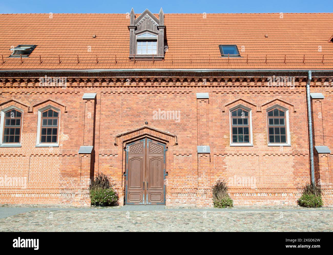 The view of stables of historic 17th century Raudondvaris Castle ...
