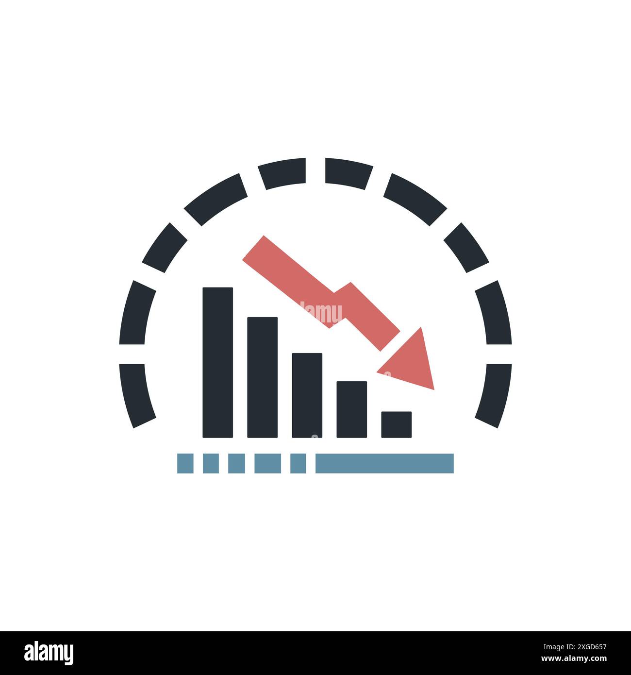 Chart infographic down Cut Out Stock Images & Pictures - Alamy