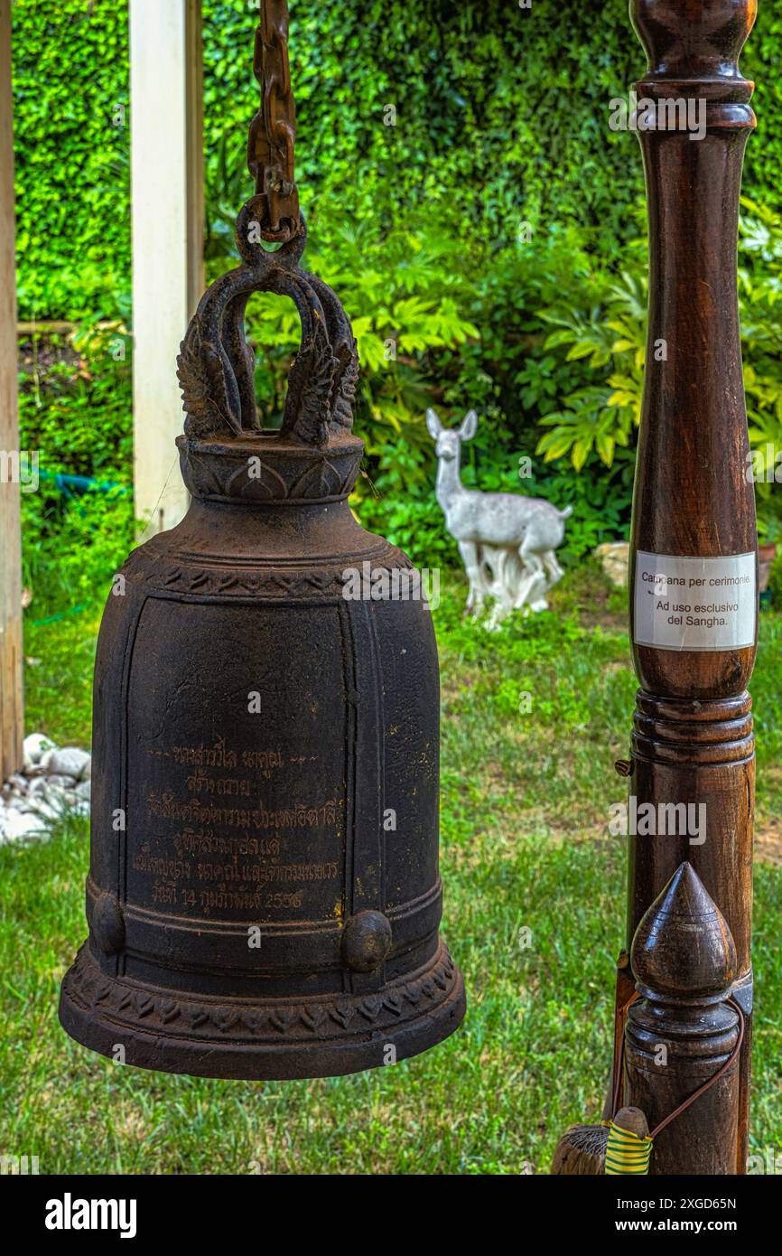 Ceremonial bell rung at ceremonies in the Santacittarama Buddhist ...