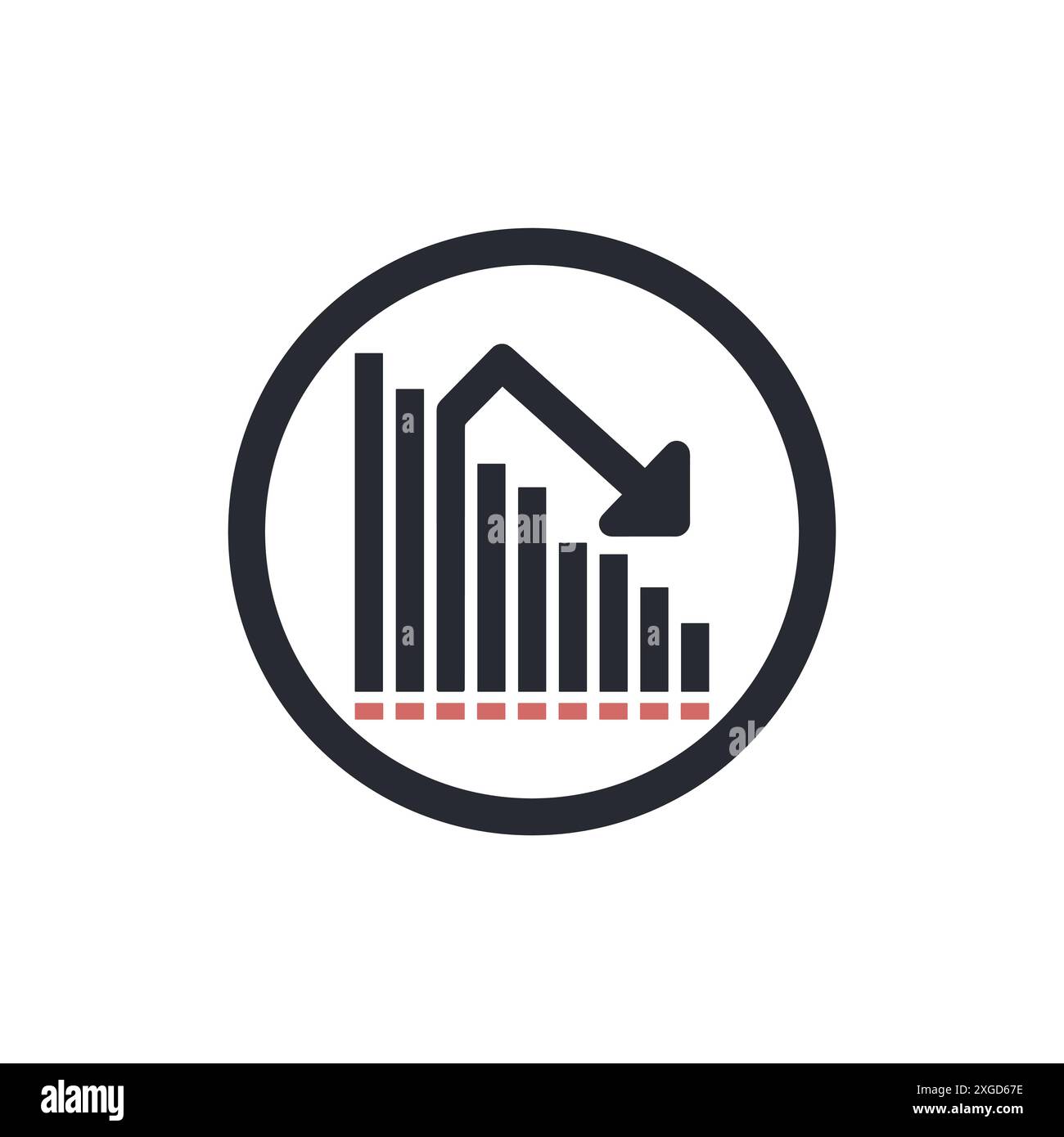 Chart infographic down Cut Out Stock Images & Pictures - Alamy