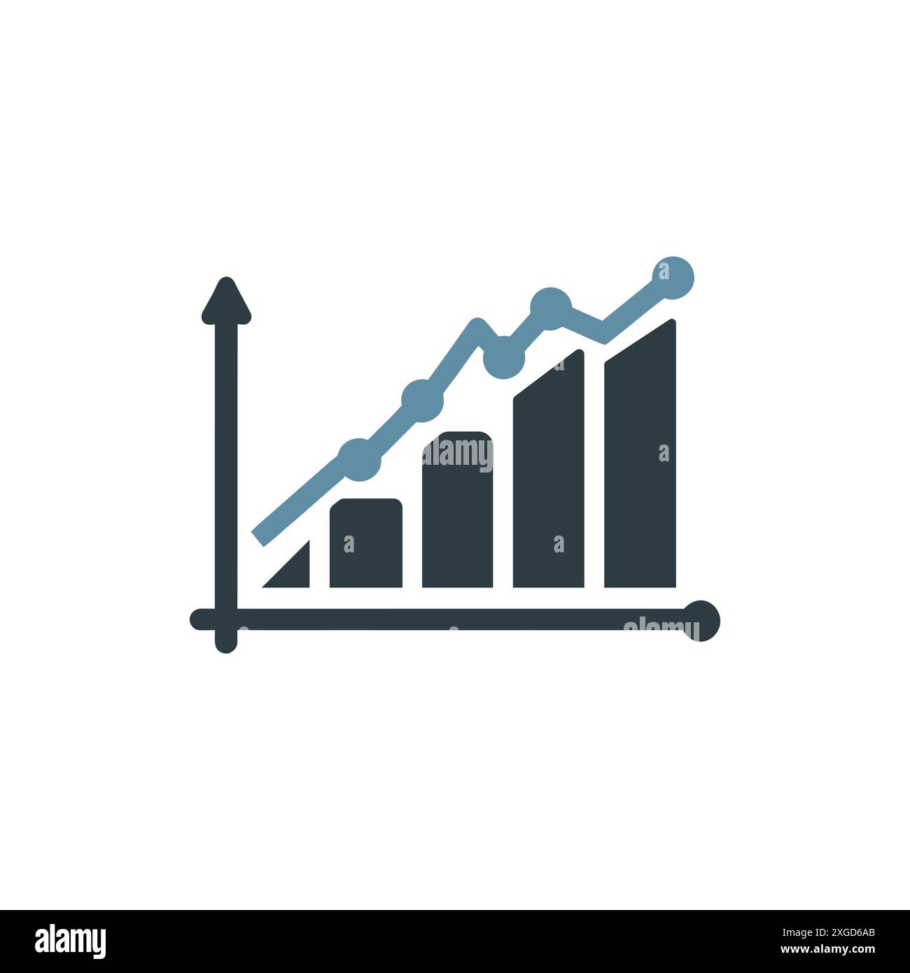 Ascending Bar Graph with Upward Trend Line Icon Stock Vector Image ...