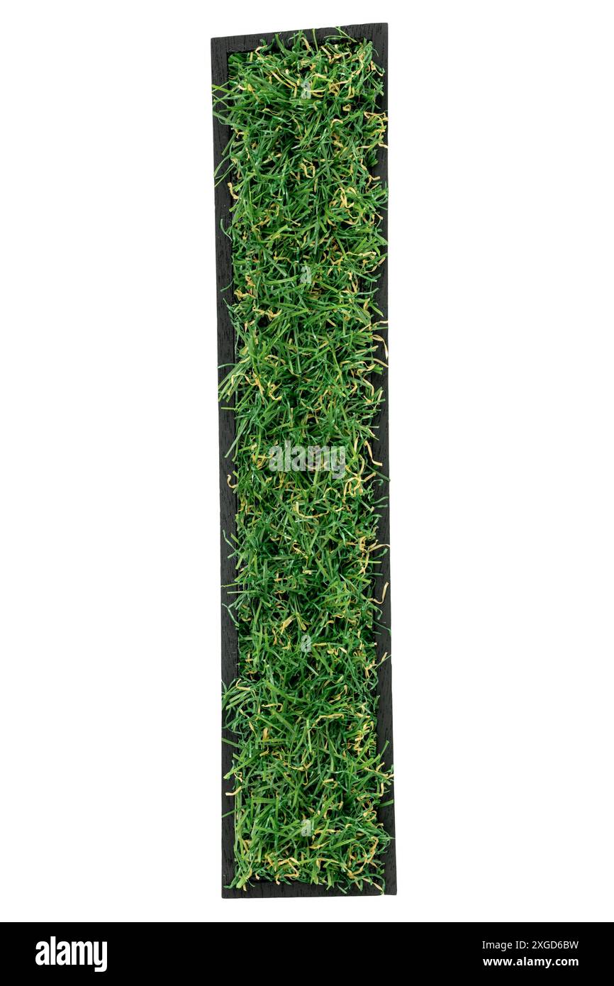 Grass letter L, alphabet 3D design isolated, transparent background ...