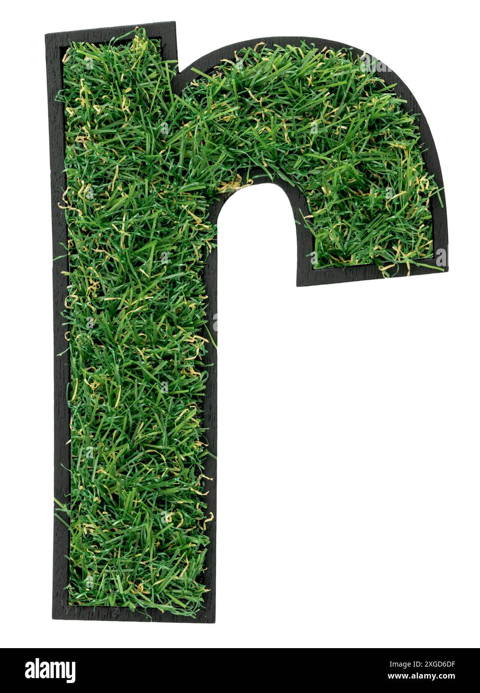 Grass letter R, alphabet 3D design isolated, transparent background ...