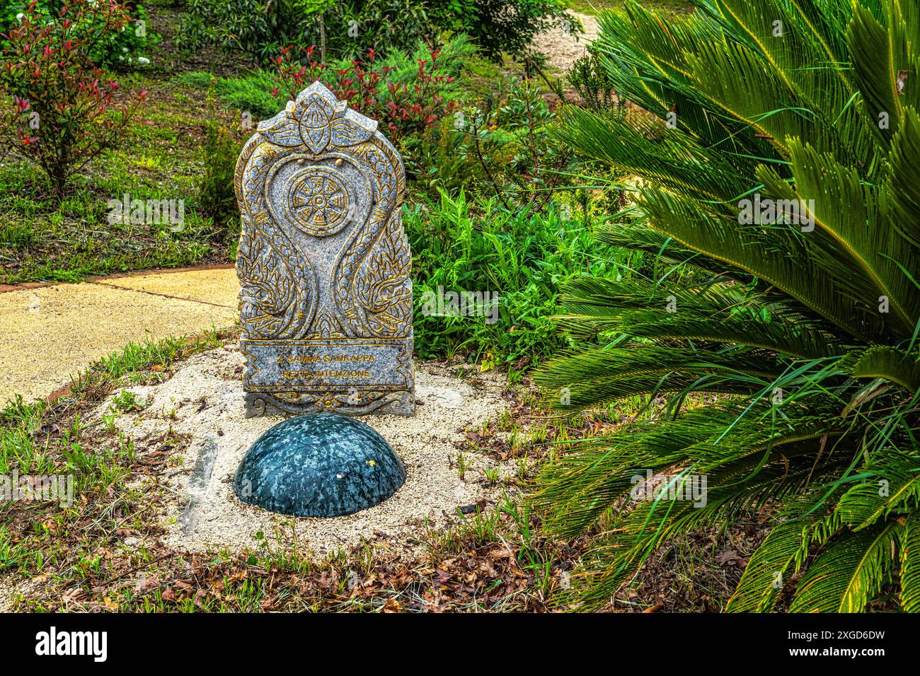 Detail of Bai sema, boundary stones that designate the sacred area ...