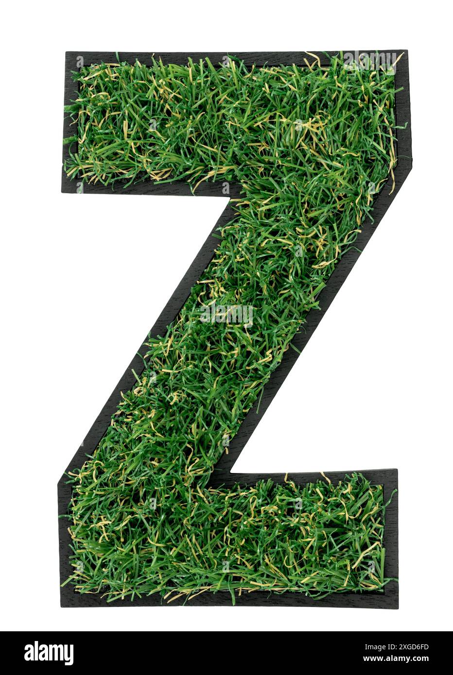 Grass letter Z, alphabet 3D design isolated, transparent background ...