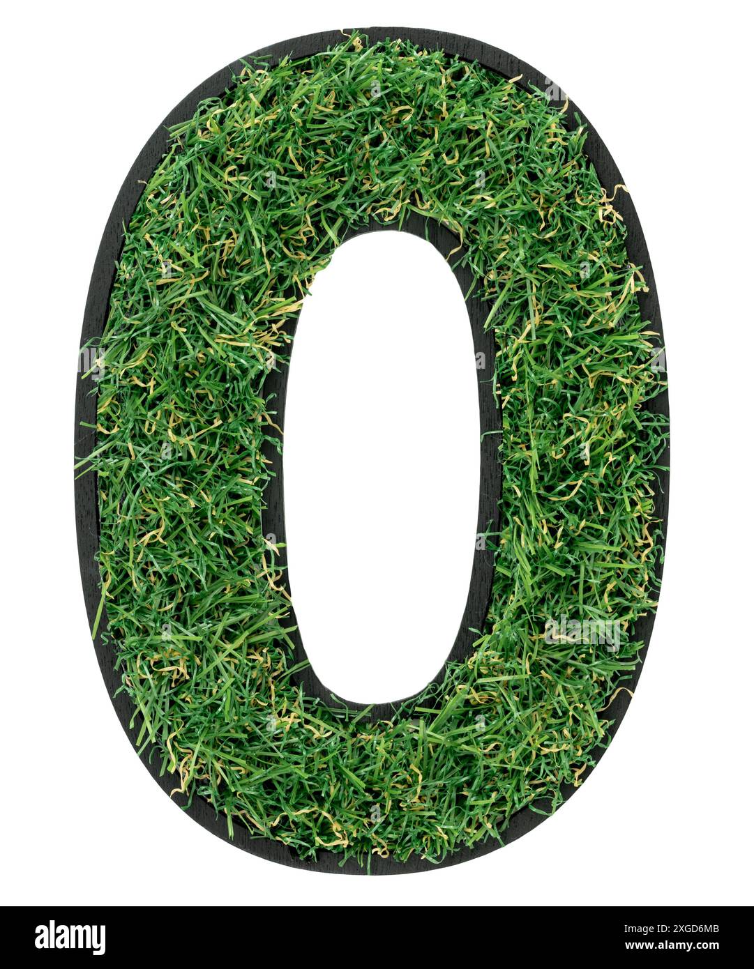 Grass letter O, alphabet 3D design isolated, transparent background ...