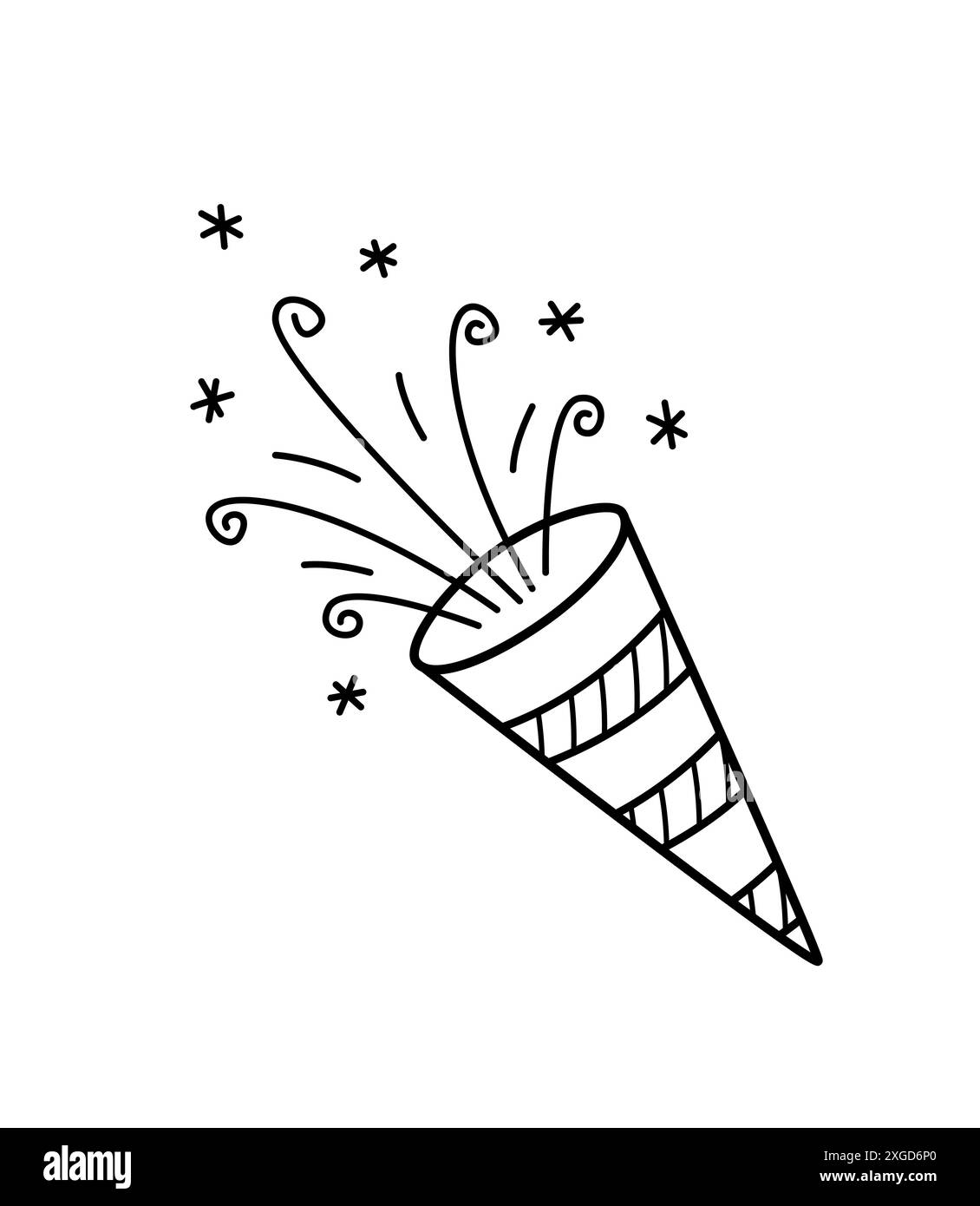 Festive cracker doodle icon. Vector illustration of the holiday ...