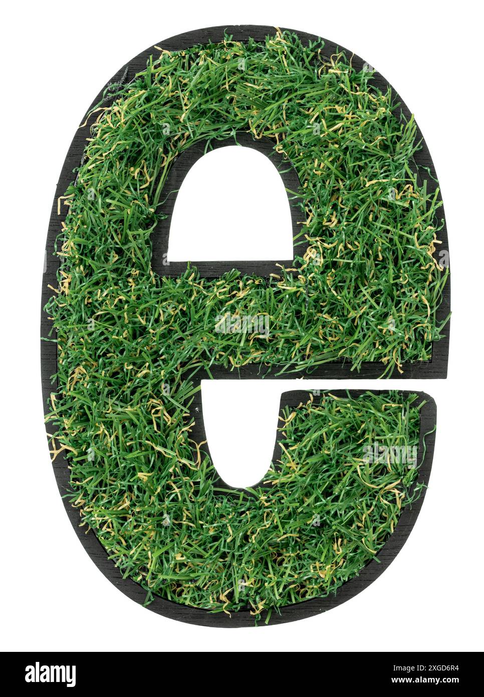 Grass letter E, alphabet 3D design isolated, transparent background ...