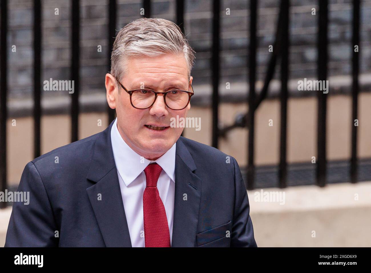 Keir Starmer, outside Number 10 Downing Street, makes his first speech ...