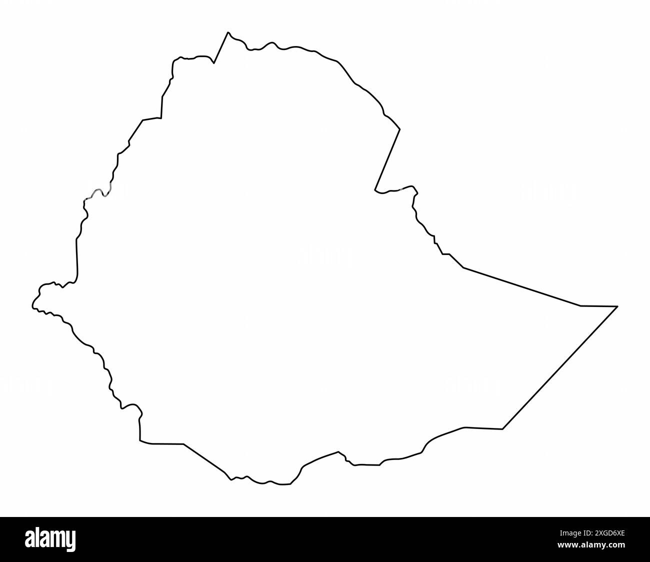Ethiopia outline map isolated on white background Stock Vector Image ...