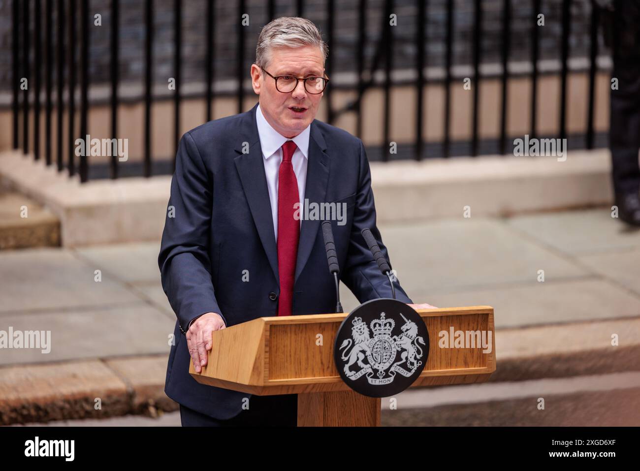 Keir Starmer, outside Number 10 Downing Street, makes his first speech ...